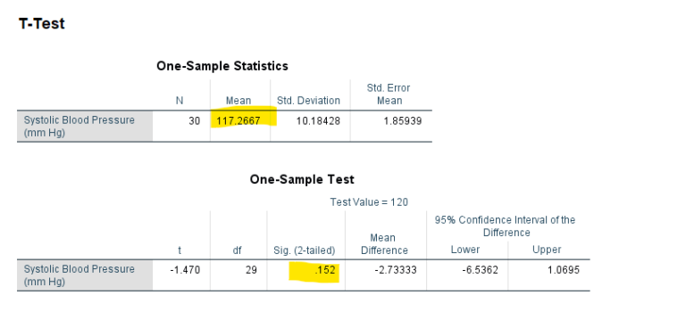 One Sample T Test In Spss Explained Performing Reported