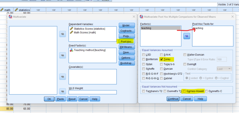 Multivariate Analysis of Variance in SPSS - One Way MANOVA
