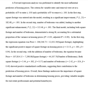 Forward Regression in SPSS - Explained, Performing, Reported
