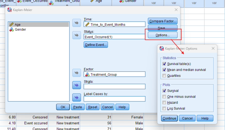 Survival Analysis in SPSS - Explained, Perform, Reported, Example