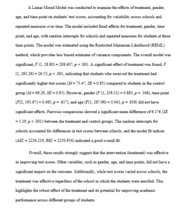 Linear Mixed Model in SPSS - Statistical Analysis Services For Academic ...