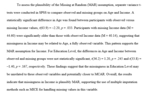 Missing at Random (MAR) in SPSS - Explained, Performing, Report